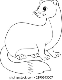 Weasel Animal Isolated Coloring Page Kids Stock Vector (Royalty Free ...