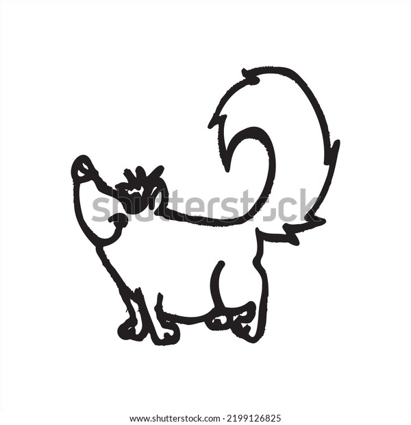 Weasel Hand Drawing On White Background Stock Vector (Royalty Free ...