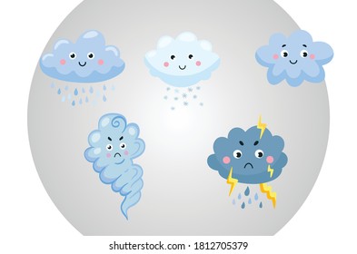 Weather Cloud Emoticon Gradient Background Stock Vector (Royalty Free ...