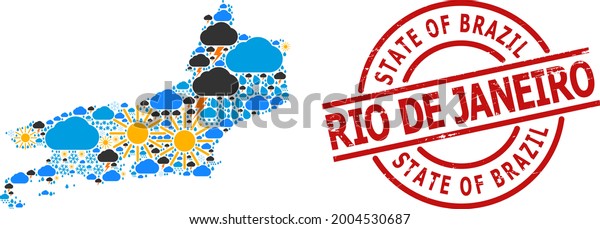 Weather Collage Map Rio De Janeiro Stock Vector (Royalty Free ...