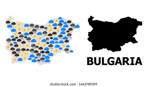 Weather Collage Vector Map Bulgaria Geographic Stock Vector (Royalty ...