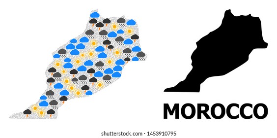 Weather Collage Vector Map Morocco Geographic Stock Vector (Royalty ...