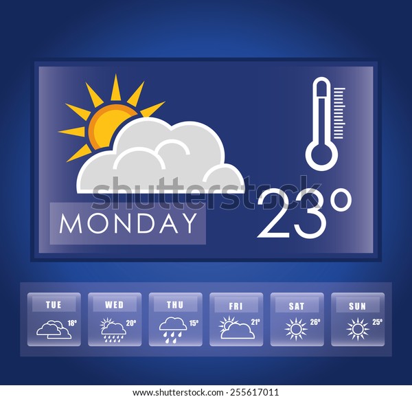 Weather Concept Design Vector Illustration: เวกเตอร์สต็อก (ปลอดค่า ...