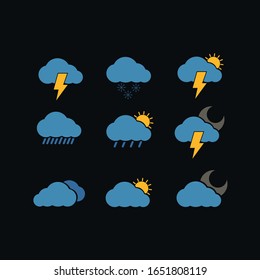 Weather Condition Icons Collection Creative Illustration Stock Vector ...