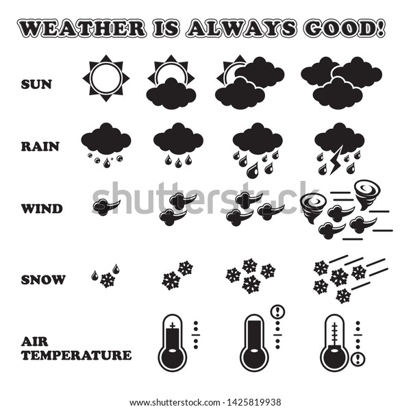Weather Flat Design Icon Set Vector Stock Vector (Royalty Free ...
