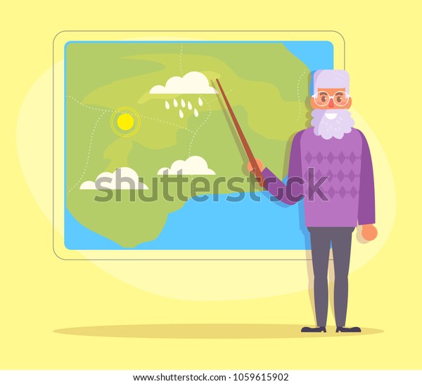 Weather Forecast Man Vector Cartoon Isolated Stock Vector (Royalty Free ...