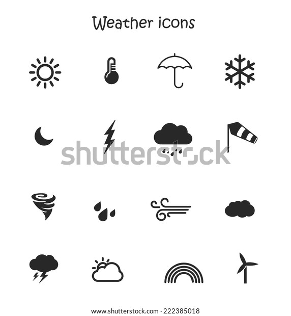Weather Forecast Meteorology Icon Set Blue Stock Vector (Royalty Free ...