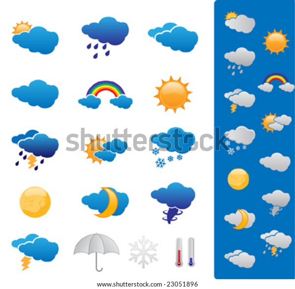 Weather Forecast Symbols Stock Vector (Royalty Free) 23051896