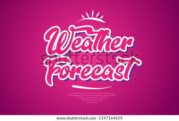 Weather Forecast Word Typography Design Pink Stock Vector (Royalty Free ...