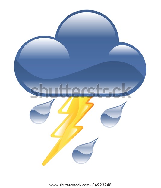 Weather Icon Clipart Lightning Thunder Storm: vetor stock (livre de ...