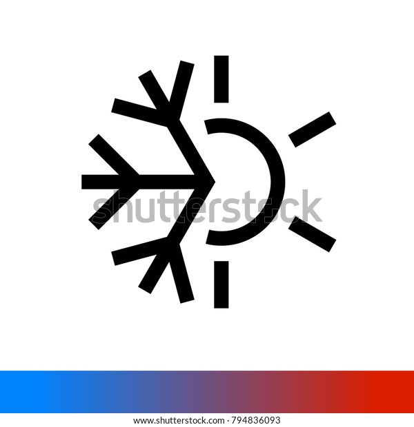 Weather Icon Half Snowflake Half Sun Stock Vector (Royalty Free ...