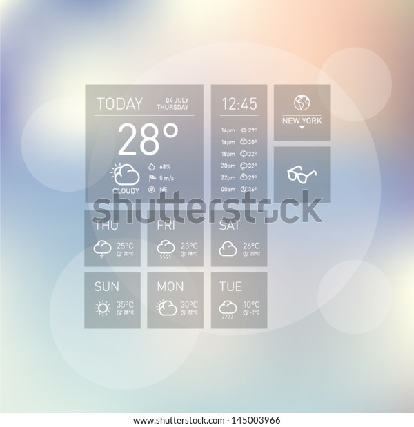 Weather Icon Template Layout Colorful Shiny Stock Vector (Royalty Free ...