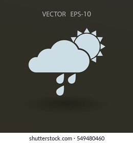 Partly Cloudy Rain Shower Icon Vector Stock Vector (Royalty Free ...