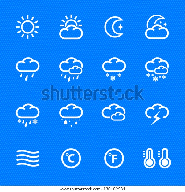 Weather Icons Blue Background Stock Vector (Royalty Free) 130109531 ...