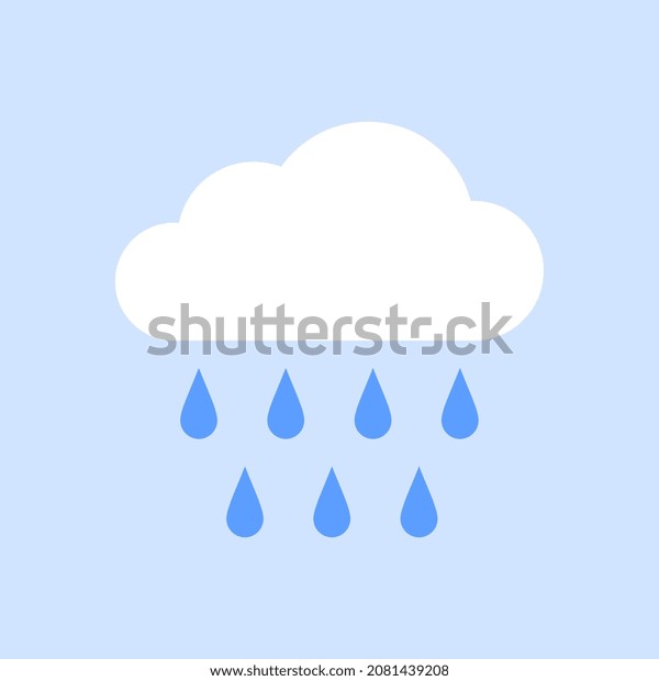 Weather Icons Day Cloud Rain Simple Stock Vector (Royalty Free ...