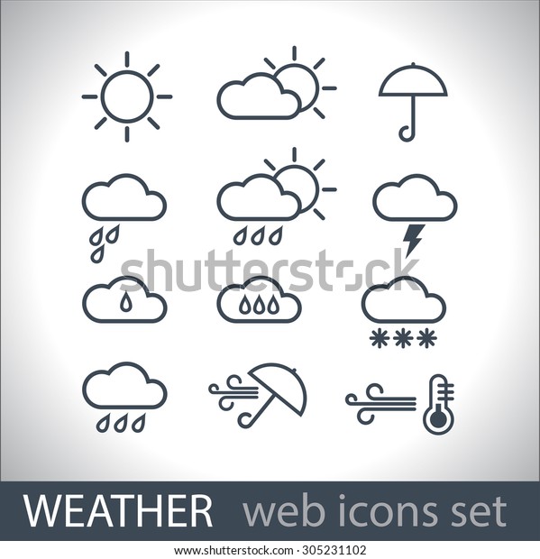 Weather Icons Logo Line Set: เวกเตอร์สต็อก (ปลอดค่าลิขสิทธิ์) 305231102 ...