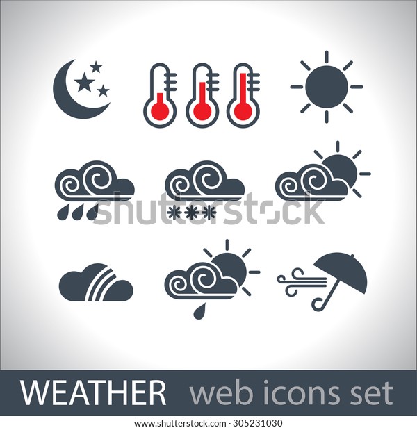Weather Icons Logos Set Stock Vector (Royalty Free) 305231030 ...