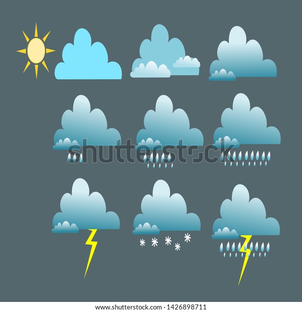 Weather Icons Various Weather Condition Stock Vector (Royalty Free ...