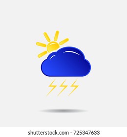 Weather Illustration Sun Cloud Lightning Stock Vector (Royalty Free ...