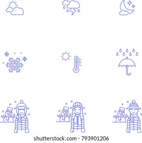 Weather Line Icon Set Stock Vector (Royalty Free) 793901206 | Shutterstock