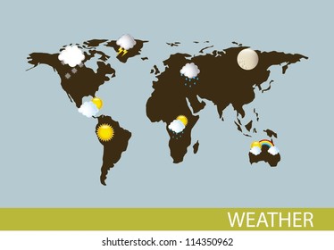 Weather Map Over Blue Background Vector Stock Vector (Royalty Free ...
