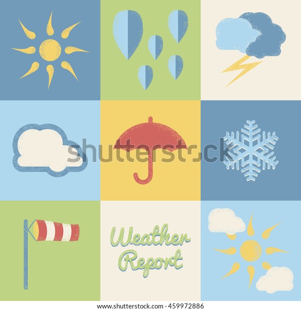 Weather Report Set Weather Related Simple Stock Vector (Royalty Free ...