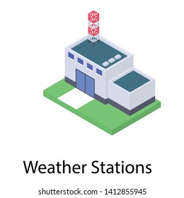 Weather Station Icon Design Isometric Vector Stock Vector (Royalty Free ...