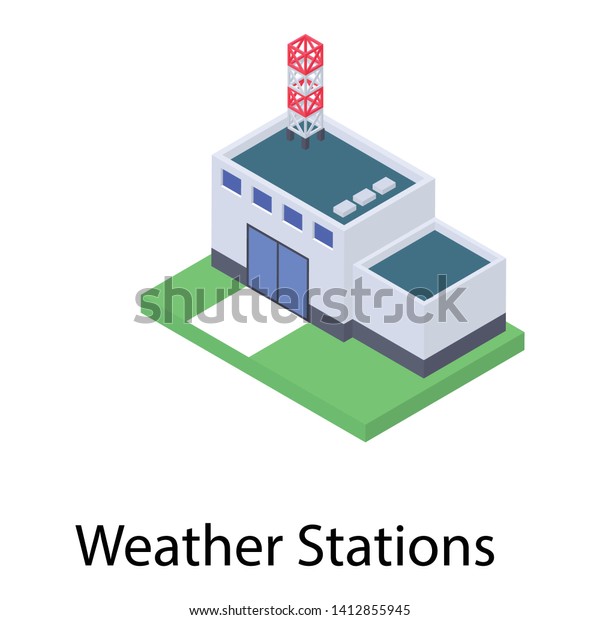 Weather Station Icon Design Isometric Vector Stock Vector (Royalty Free ...