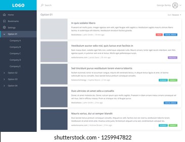 Web Application User Interface Design Desktop Stock Vector (Royalty ...