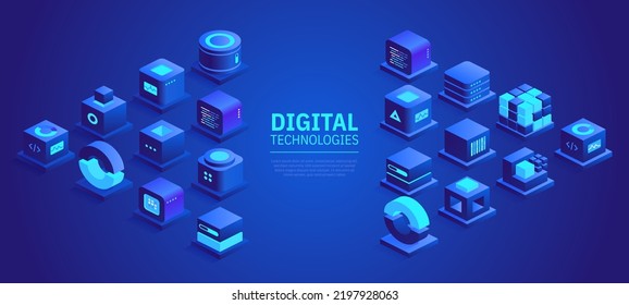 Web Banner Design Digital Technologies Concept Stock Vector (Royalty ...
