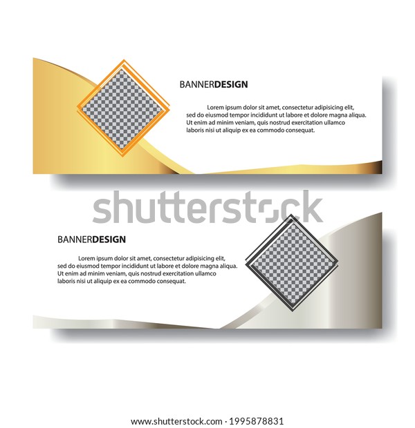 Web Banner Design Gold Silver Colors Stock Vector (Royalty Free ...