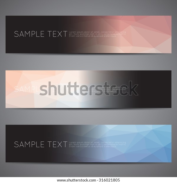 Web Banner Modern Low Polygon Set Stock Vector (Royalty Free) 316021805 ...
