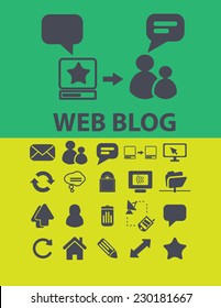 Web Blog Icons Signs Objects Set Stock Vector (Royalty Free) 230181667 ...