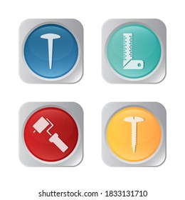 Web Buttons Construction Symbol Icon Set Stock Vector (Royalty Free ...