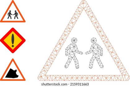 Web Carcass Men Meeting Warning Vector Stock Vector (Royalty Free ...