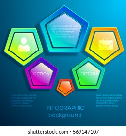 Business Digital Infographic Concept Text Glossy: vector de stock ...