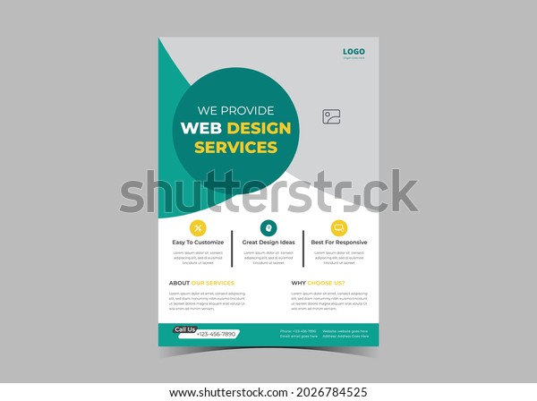 Web Design Service Flyer Template Idea Stock Vector (Royalty Free ...