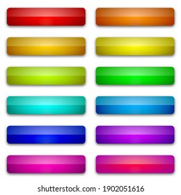 Glossy Glass Buttons On Isolated White Stock Vector (Royalty Free ...