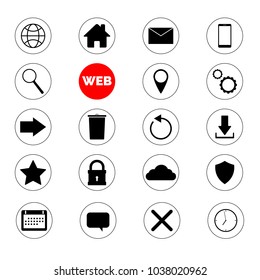 Different Web Icons Collection Isolated On: เวกเตอร์สต็อก (ปลอดค่า ...
