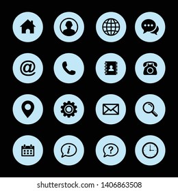 Communication Icon Set Black Email Location Stock Vector (Royalty Free ...