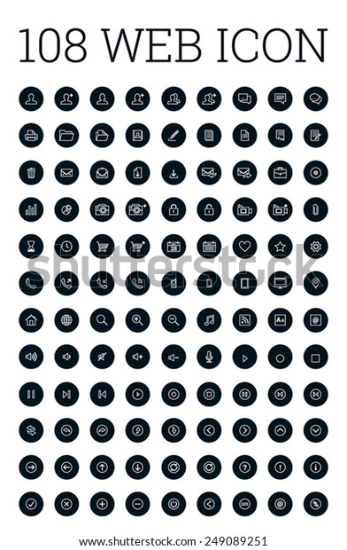 Web Infographic Icon Set Black Circles Stock Vector (Royalty Free ...