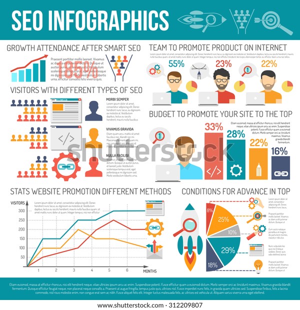 Web Infographics Set Seo Charts Website Stock Vector (Royalty Free ...