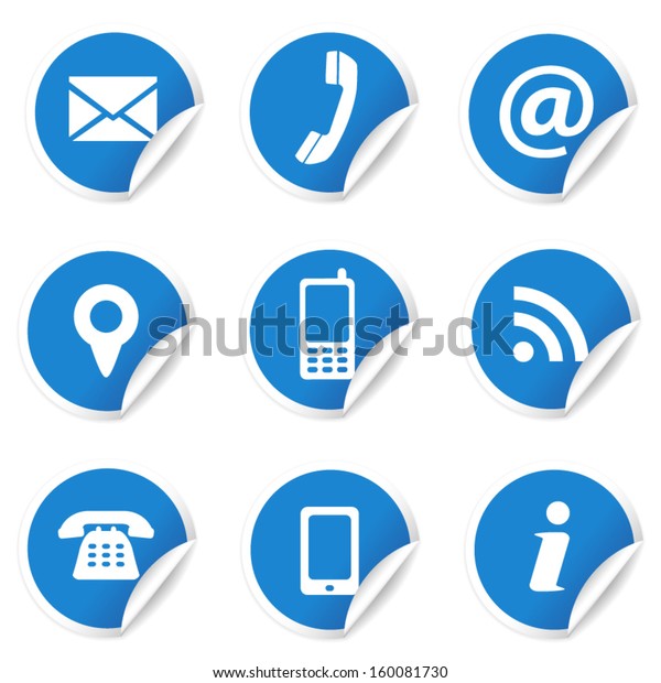 Web Internet Contact Us Icons Set Stock Vector (Royalty Free) 160081730