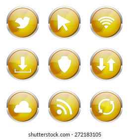Web Internet Social Yellow Vector Button Stock Vector (Royalty Free ...