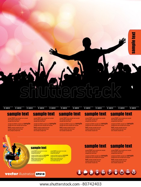Web Layout Music Event Subject Stock Vector (Royalty Free) 80742403