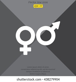 Web Line Icon Gender Symbol Symbols Stock Vector (Royalty Free ...