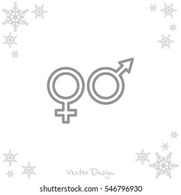Web Line Icon Gender Symbol Symbols Stock Vector (Royalty Free ...