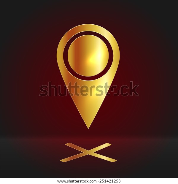 Web Marker Design Element Golden Vector Stock Vector (Royalty Free ...