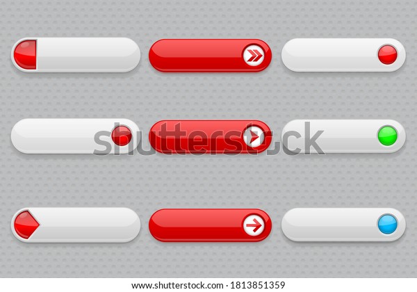 Web Menu Buttons Red Gray Set Stock Vector (Royalty Free) 1813851359 ...