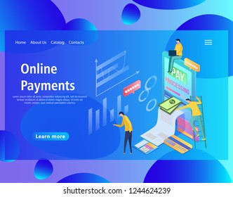 Web Page Design Template Online Payments Stock Vector (Royalty Free ...